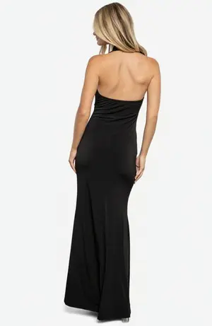 BALTIC BØRN Roma Deep V Halter Gown