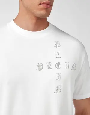 Philipp Plein T-shirt Round Neck Ss Gothic Plein With Crystals