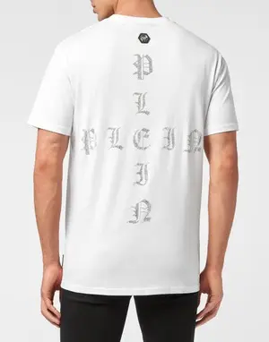 Philipp Plein T-shirt Round Neck Ss Gothic Plein With Crystals