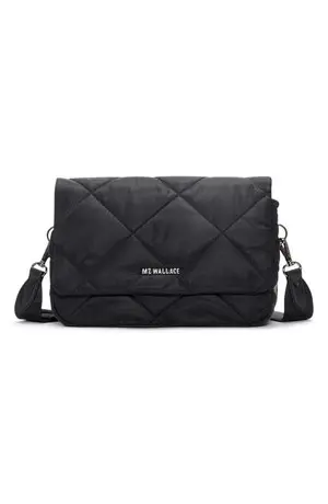Mz Wallace Madison Quilted Nylon Flap Crossbody Bag - Black