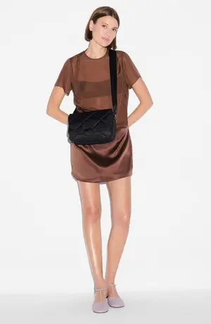 Mz Wallace Madison Quilted Nylon Flap Crossbody Bag