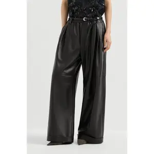 Brunello Cucinelli Nappa Leather Baggy Trousers