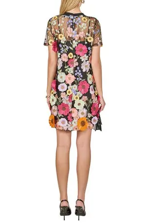 Endless Rose Floral Appliqué Shift Dress