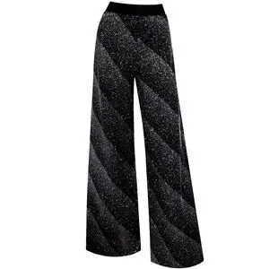 ME & THEE Black / Silver Magical Realism Black & Sliver Velvet Trousers - Black/silver
