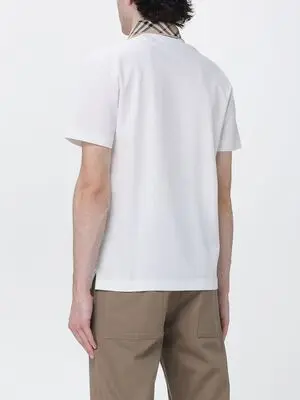 Burberry Short-sleeved Cotton Polo Shirt With Contrast Tipping - White
