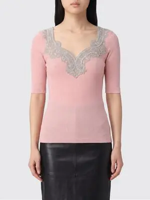 Chloé Slim Fit Ribbed Wool V-neck Top With Embroidery