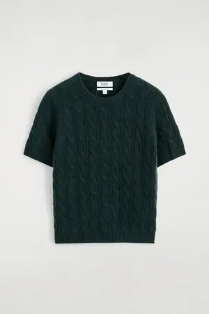 Cos Cable-knit Cashmere T-shirt - Green