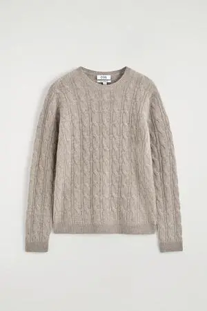 Cos Cable-knit Cashmere Sweater - Beige