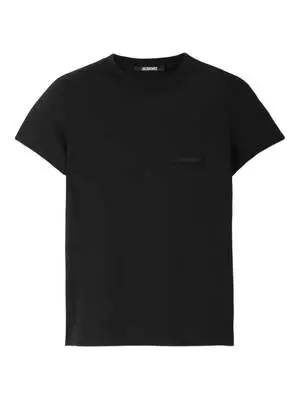 Jacquemus Cotton T-shirt With Embossed Logo - Black