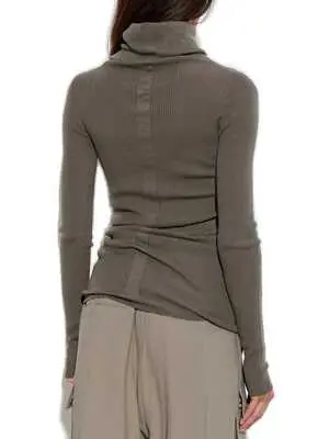 Rick Owens Ribbed Wool Turtleneck Sweater