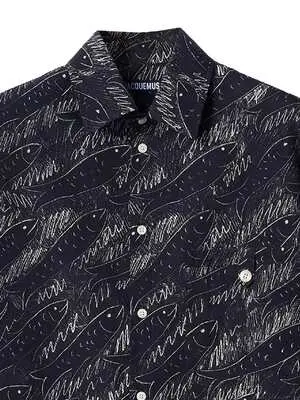 Jacquemus Rio Fish-print Short-sleeve Shirt