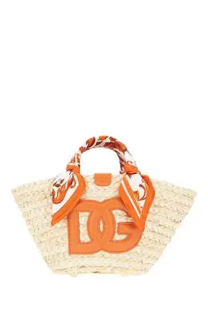 Dolce & Gabbana Raffia Tote Bag With Logo Detail - Multicolor