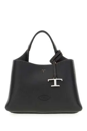 TOD'S Textured Leather Tote Bag With Metal Detail - Multicolor