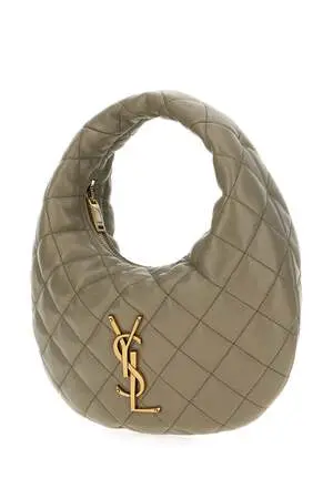 Saint Laurent Quilted Hobo Bag With Monogram Accent - Multicolor
