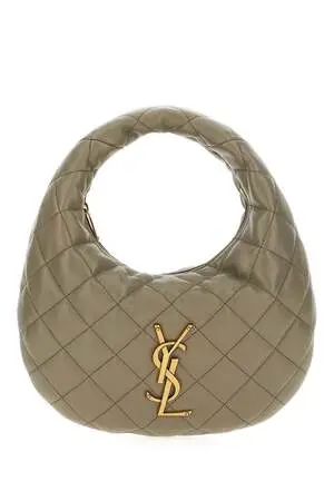 Saint Laurent Quilted Hobo Bag With Monogram Accent - Multicolor