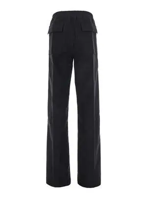 Rick Owens Cotton Pants With Elasticated Waistband And Oversized Drawstring - Black
