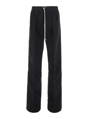 Rick Owens Cotton Pants With Elasticated Waistband And Oversized Drawstring - Black