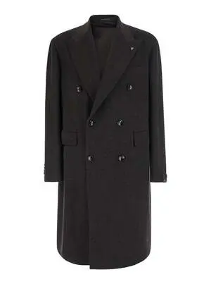 Tagliatore Coat With Notched Revers And Button Closure - Brown