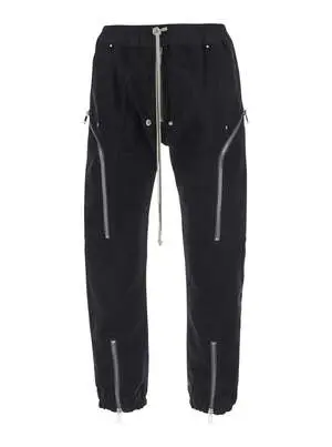 Rick Owens Heizer' Pants With Side Zip Cargo Pockets In Cotton For - Black