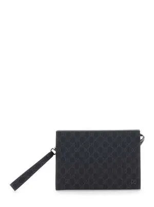 Gucci Gg Supreme Wristlet Clutch - Black