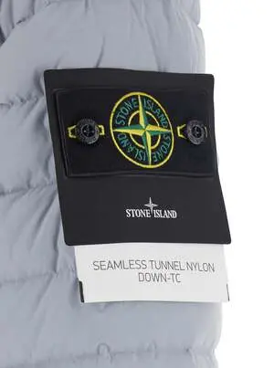 Stone Island Down Jacket With High Collar And Long Sleeves In Tech Fabric For