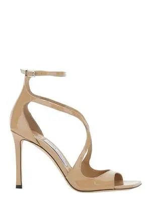 JIMMY CHOO Azia' Metallic Sandals With Strap And Squared Toe In Leather - Multicolor