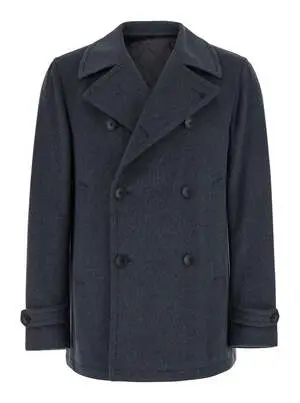 Tagliatore Coat With Notched Revers And Button Front Closure In Wool