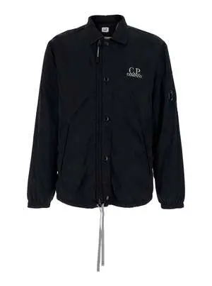C.P. COMPANY Zip-up Tech Fabric Jacket With Logo Detail - Multicolor