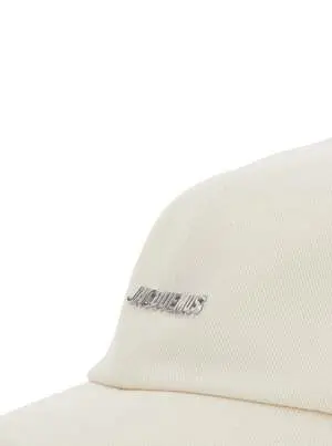 Jacquemus La Casquette Gadjo' Cotton Baseball Cap With Logo - White