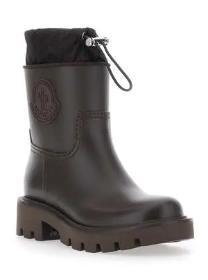 Moncler Kickstream Rain Boots With Drawstring Closure - Brown