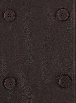 Acne Studios Brown Leather Jacket With Front Zip And Side Pockets