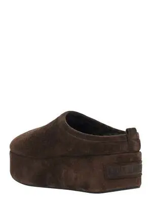 Balenciaga Alaska Platform Slide Suede Fake Shearling