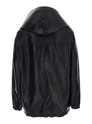 Balenciaga Smooth Leather Relaxed Hoodie