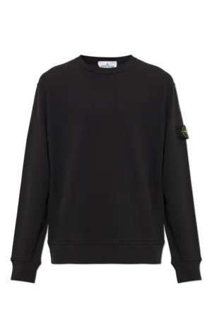 Stone Island Sweatshirt With Logo Patch - Black