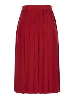 Gucci Silk Jacquard Pleated Skirt