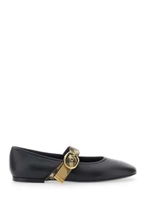 Burberry Ballet Flats With Strap And Buckle - Multicolor