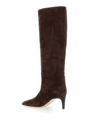 Paris Texas Suede Pointed Toe Stiletto Heel Boots - Multicolor