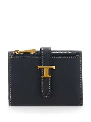 TOD'S Wallet With T Plate On The Front In Leather For - Black