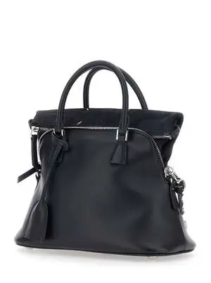 MAISON MARGIELA Leather Handbag With Adjustable Shoulder Strap - Black