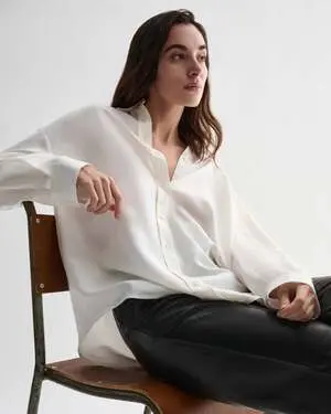 Veronica De Piante Maren Shirt In Silk, Off