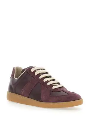 MAISON MARGIELA Low Top Sneakers In Leather And Suede - Brown