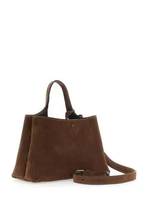 TOD'S Suede Handbag With T Plate Detail - Multicolor