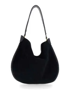 Isabel Marant Étoile Oskan Shoulder Bag With Removable Strap And Embossed Logo - Black