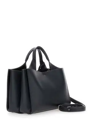 TOD'S Leather Handbag With T Plate Detail - Multicolor