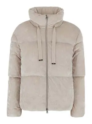 Herno Velvet Effect Down Jacket With High Collar - Multicolor