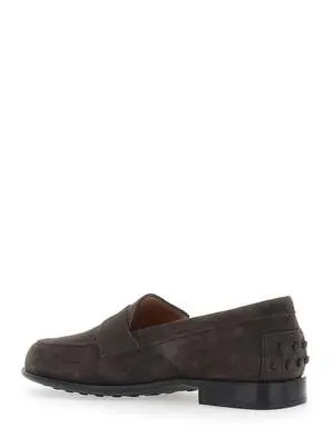 TOD'S Suede Loafers With Logo Detail - Multicolor