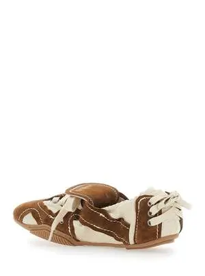 Acne Studios Suede Low Top Sneakers With Logo Patch And Decorative Back Laces - Multicolor