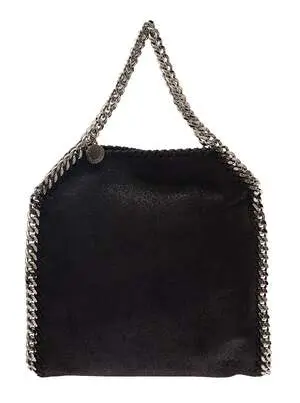 Stella McCartney Tiny Tote Bag With Charm In Black Ecoleather And Silver Hardware - Multicolor