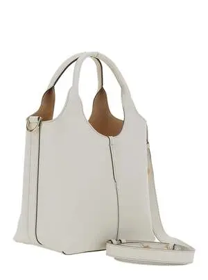 TOD'S Leather Handbag With Metal Bar Detail - Multicolor