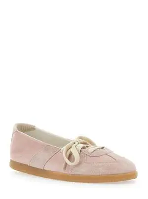 MAISON MARGIELA Low Top Leather And Suede Sneakers With Lace-up Closure - Multicolor